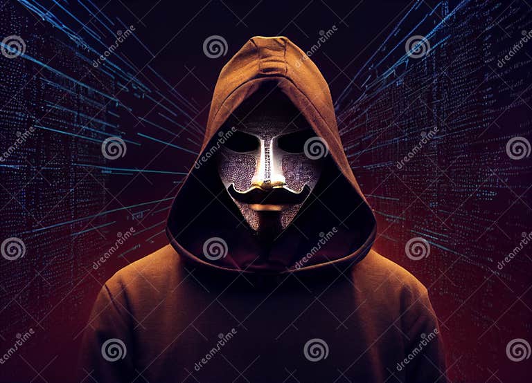 Portrait of Anonymous Hacker. Concept of Hacking Cybersecurity ... Portrait of Anonymous Hacker. Concept of Hacking Cybersecurity ...