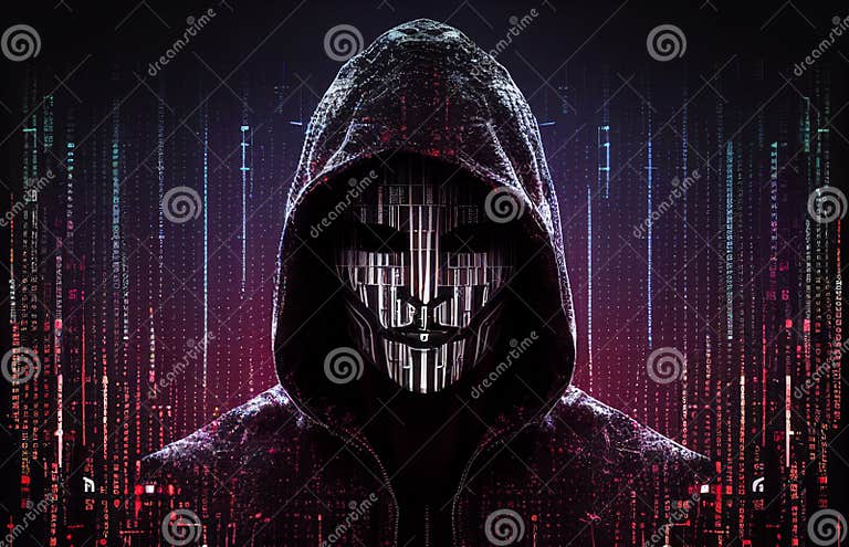 Portrait of Anonymous Hacker. Concept of Hacking Cybersecurity ...