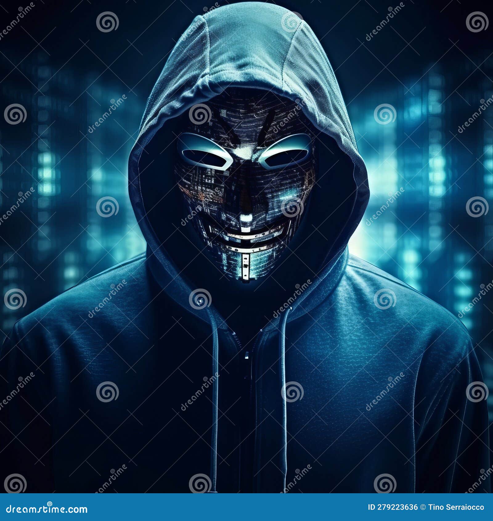 Portrait of Anonymous Robot Hacker. Concept of Hacking Cybersecurity ... Portrait of Anonymous Robot Hacker. Concept of Hacking Cybersecurity ...