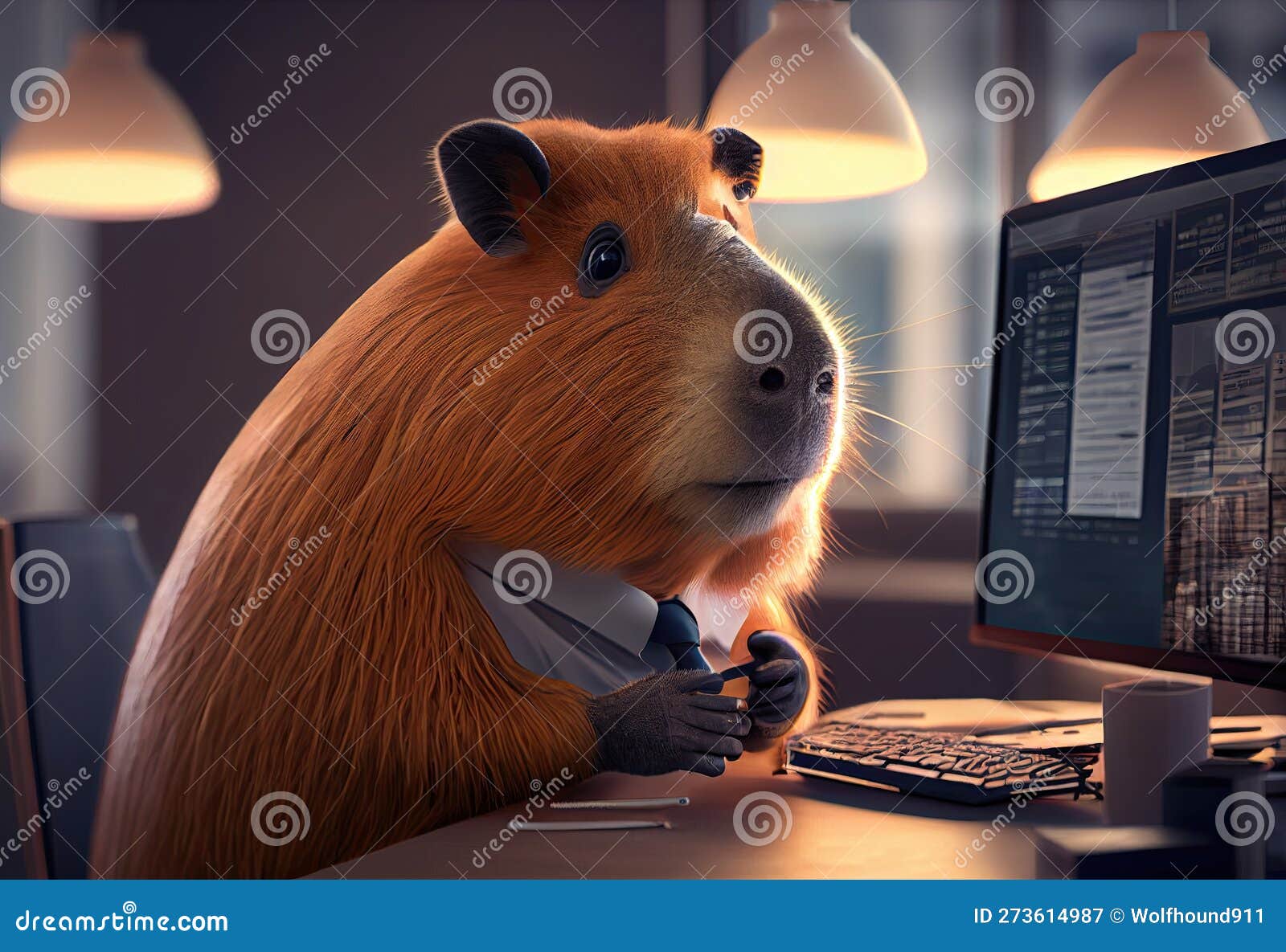 Portrait Of A Capybara Dressed In A Formal Business Suit On White Background, White Png ...