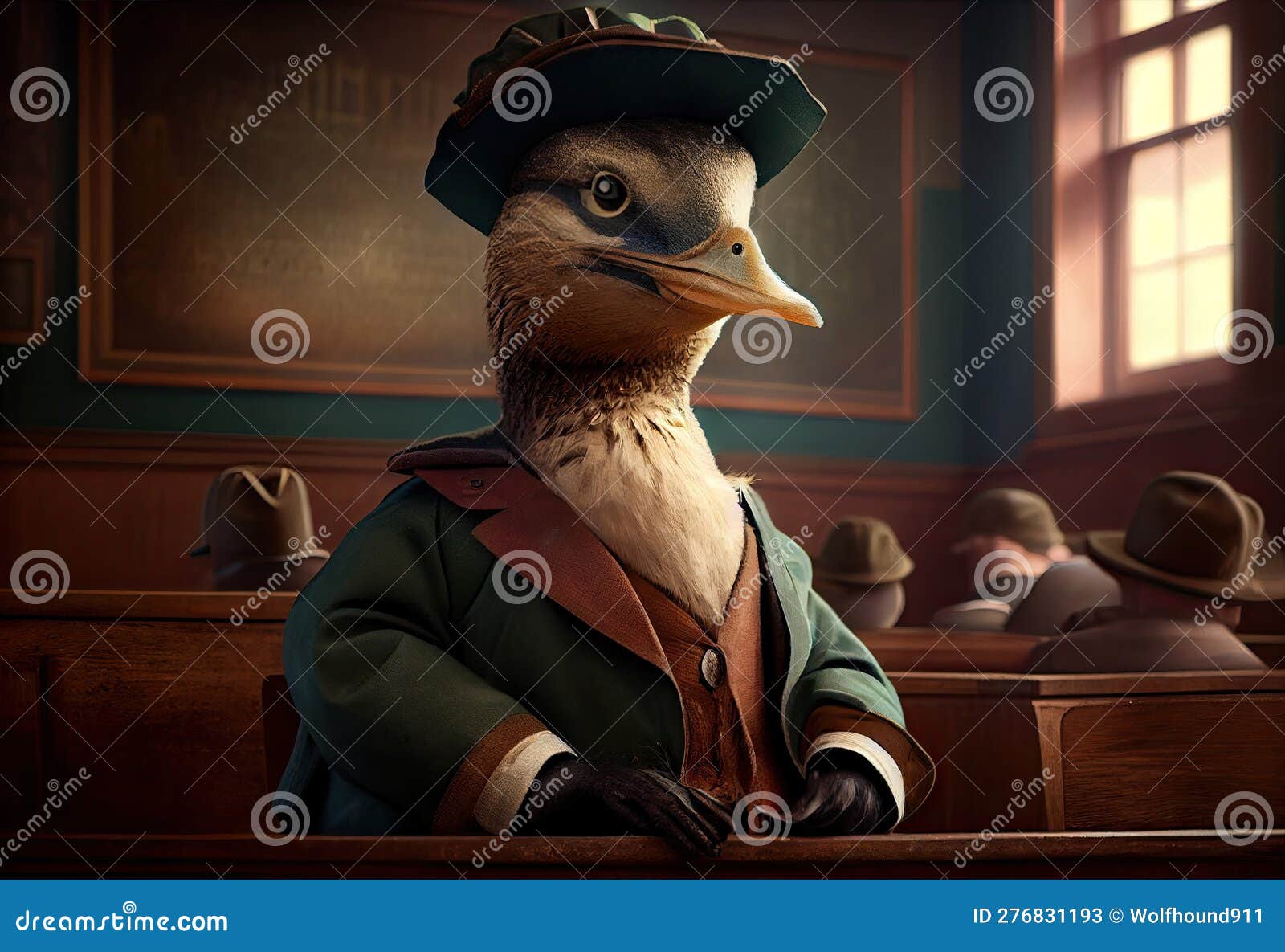 Portrait of an Anthropomorphic Duck Dressed As a Schoolboy in a ...