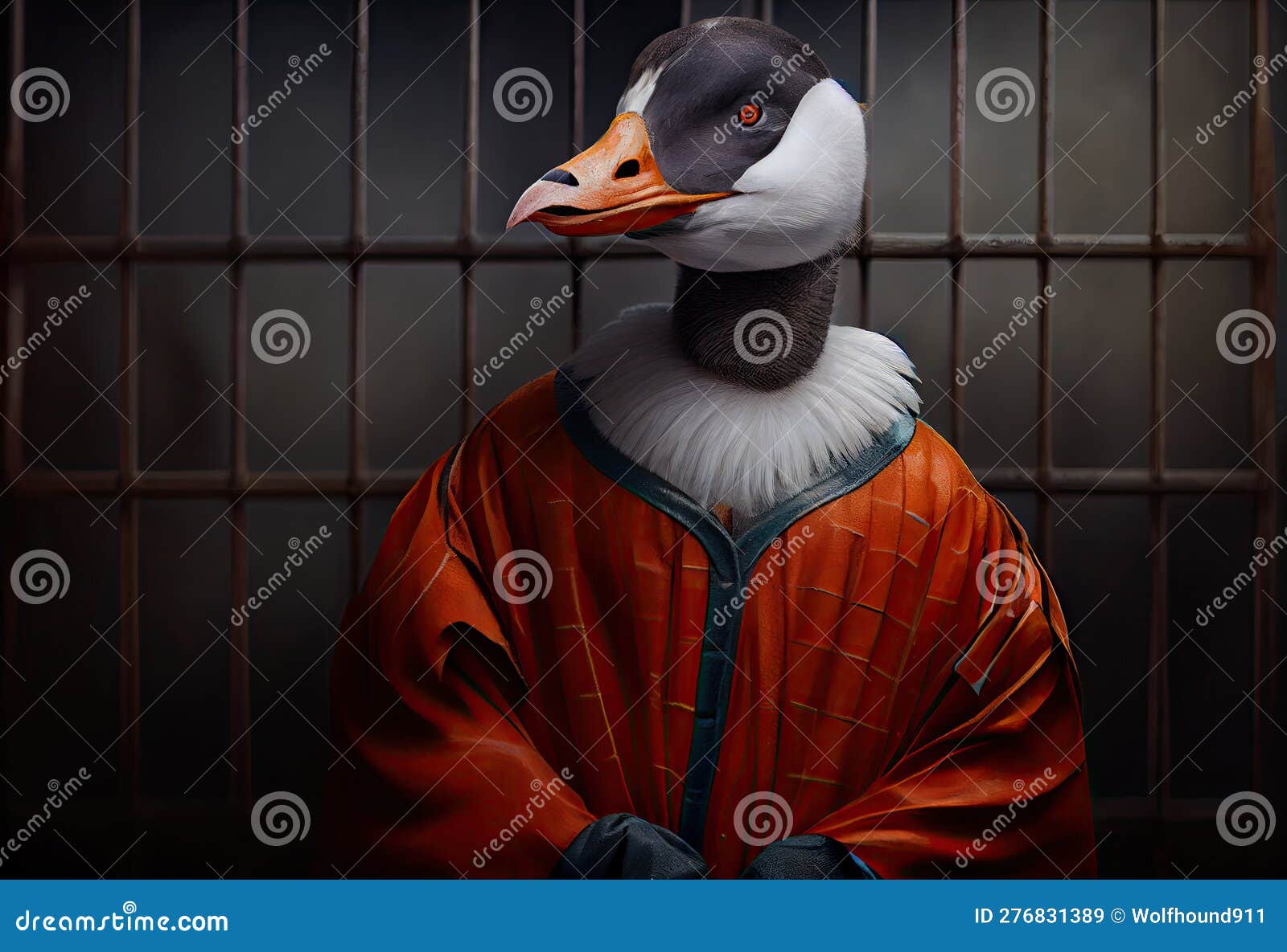 Portrait Of An Anthropomorphic Goose Dressed As A Prisoner. Generate Ai ...