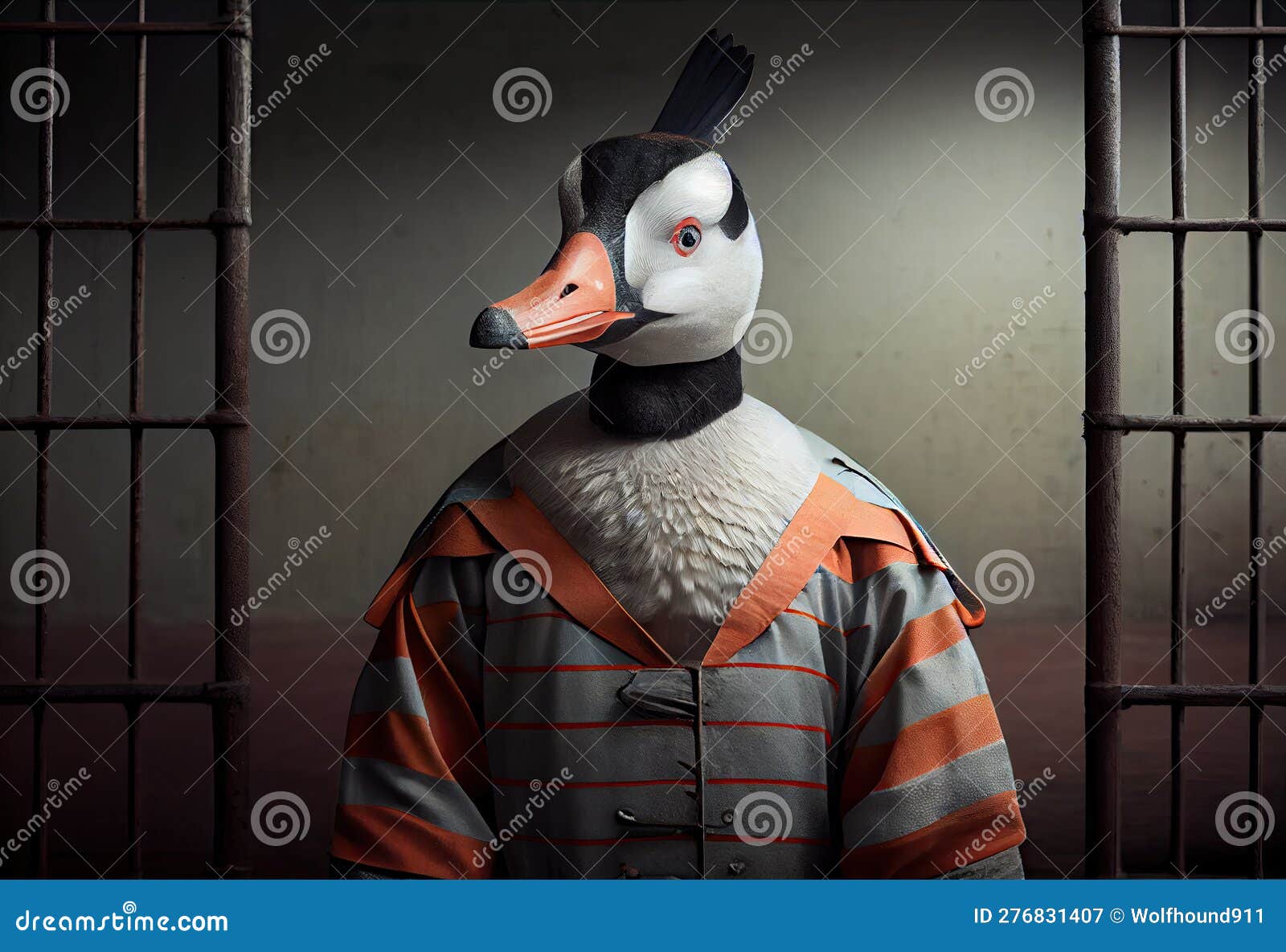Portrait of an Anthropomorphic Goose Dressed As a Prisoner. Generate Ai ...
