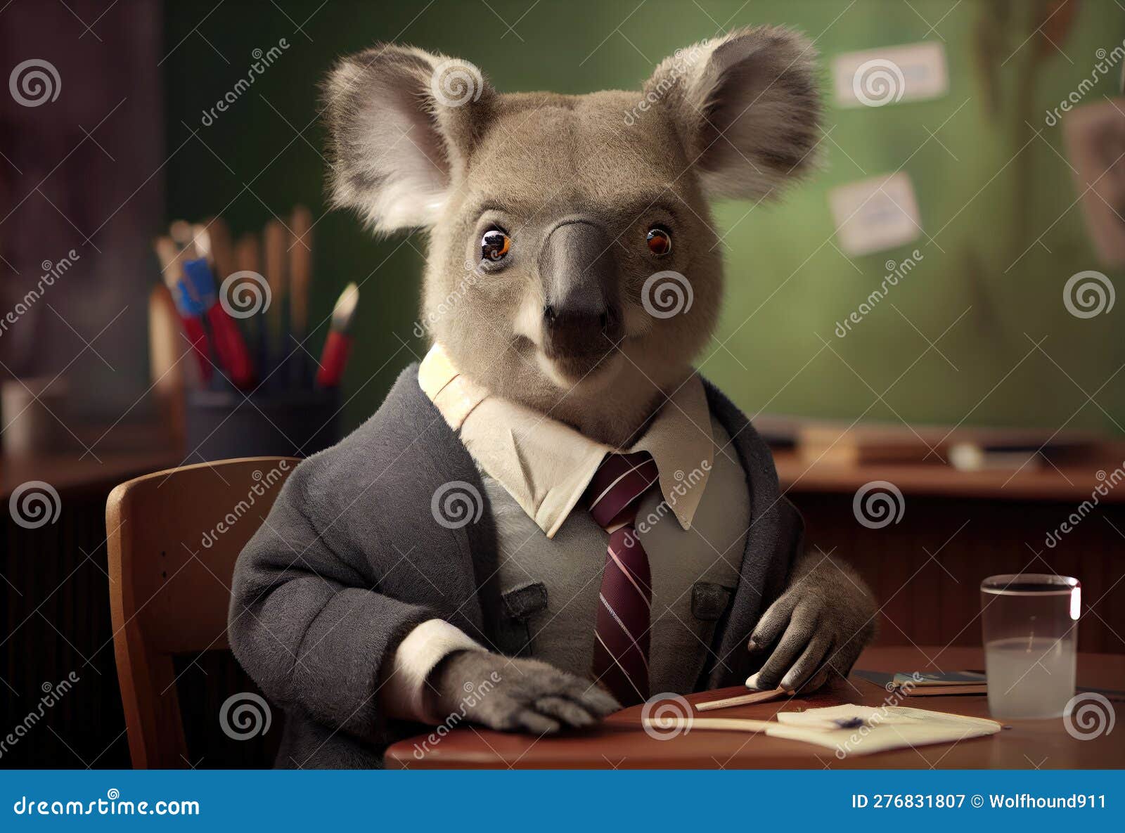 Portrait of an Anthropomorphic Koala Dressed As a Schoolboy in a ...