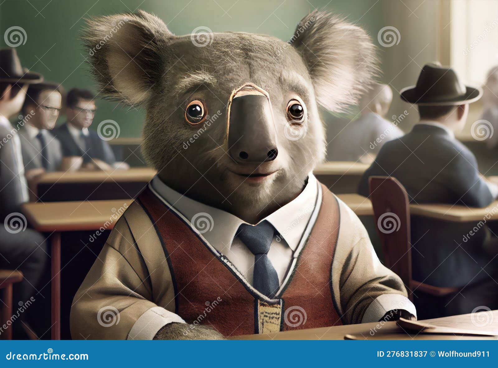 Portrait of an Anthropomorphic Koala Dressed As a Schoolboy in a ...