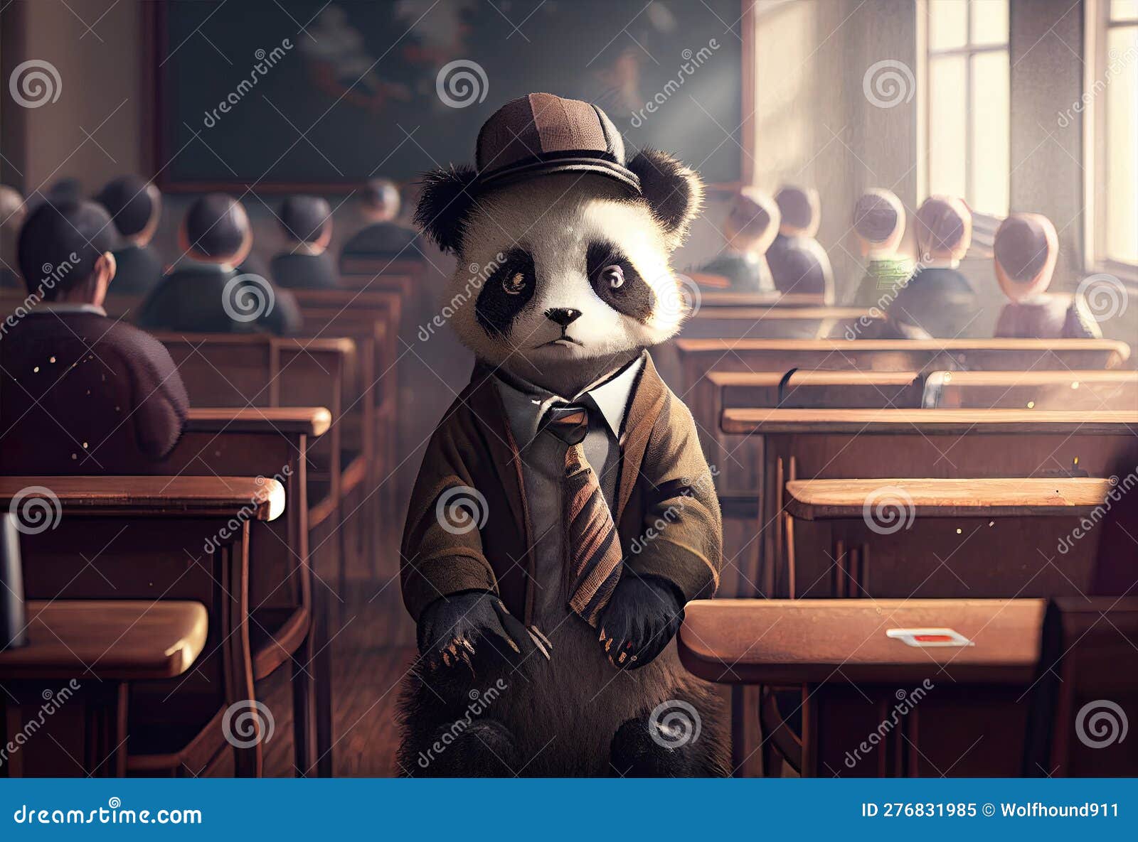 Portrait of an Anthropomorphic Panda Dressed As a Schoolboy in a ...