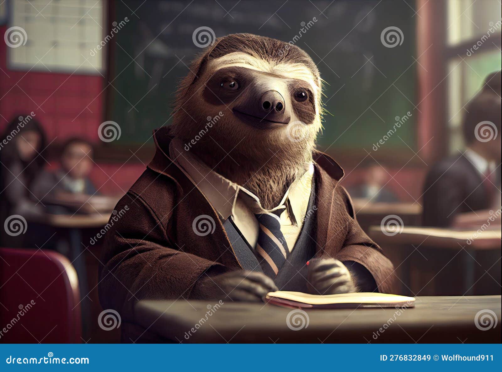 Portrait of an Anthropomorphic Sloth Dressed As a Schoolboy in a ...