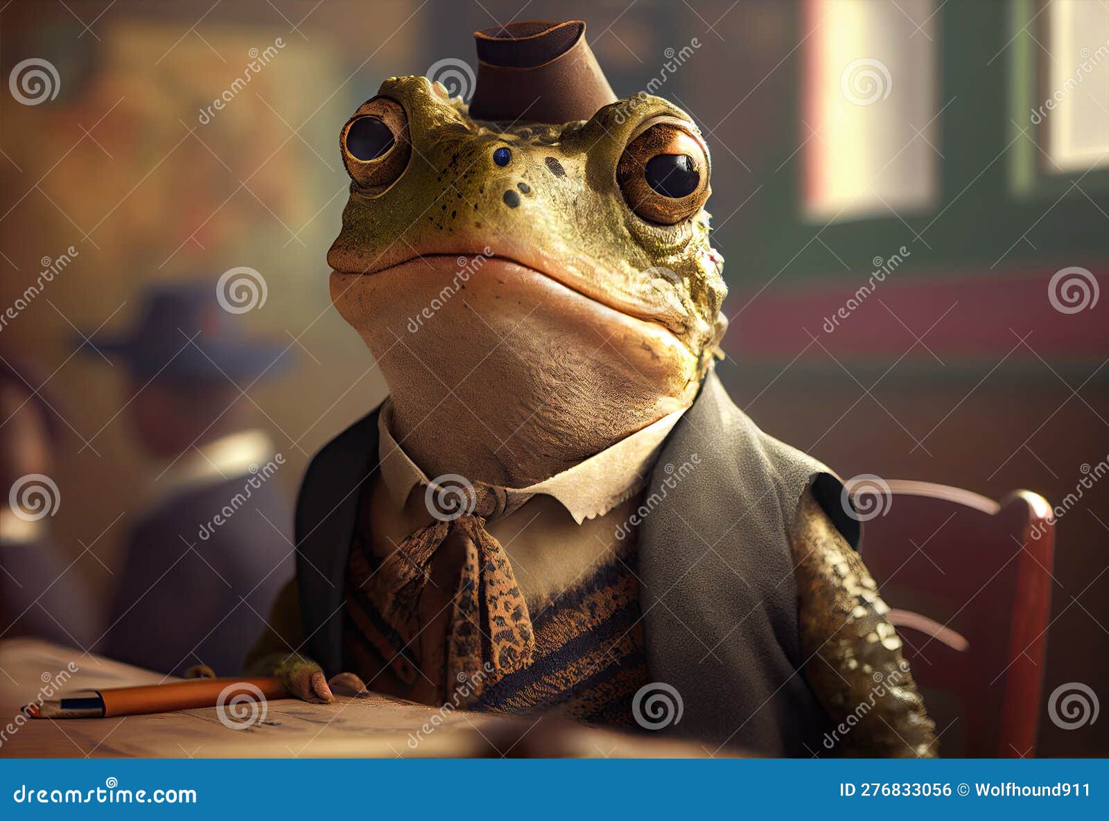 Portrait of an Anthropomorphic Toad Dressed As a Schoolboy in a ...