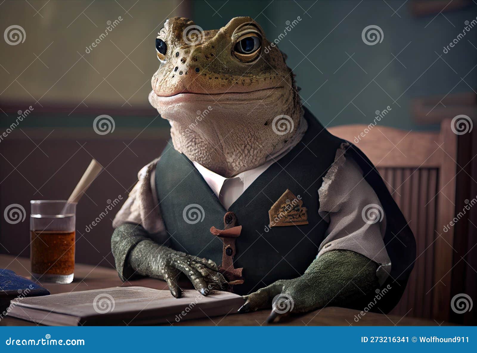 Portrait Of An Anthropomorphic Toad Dressed As A Schoolboy In A ...