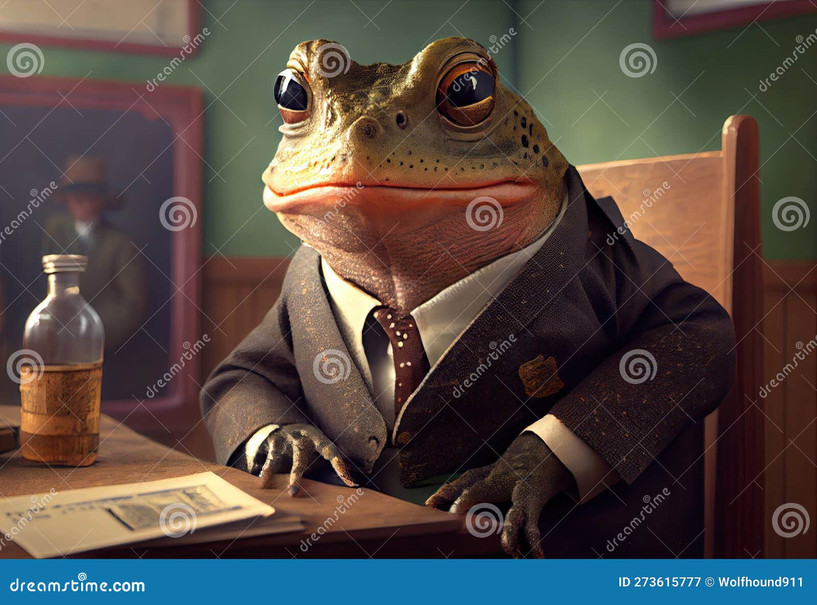 Portrait Of An Anthropomorphic Toad Dressed As A Schoolboy In A ...