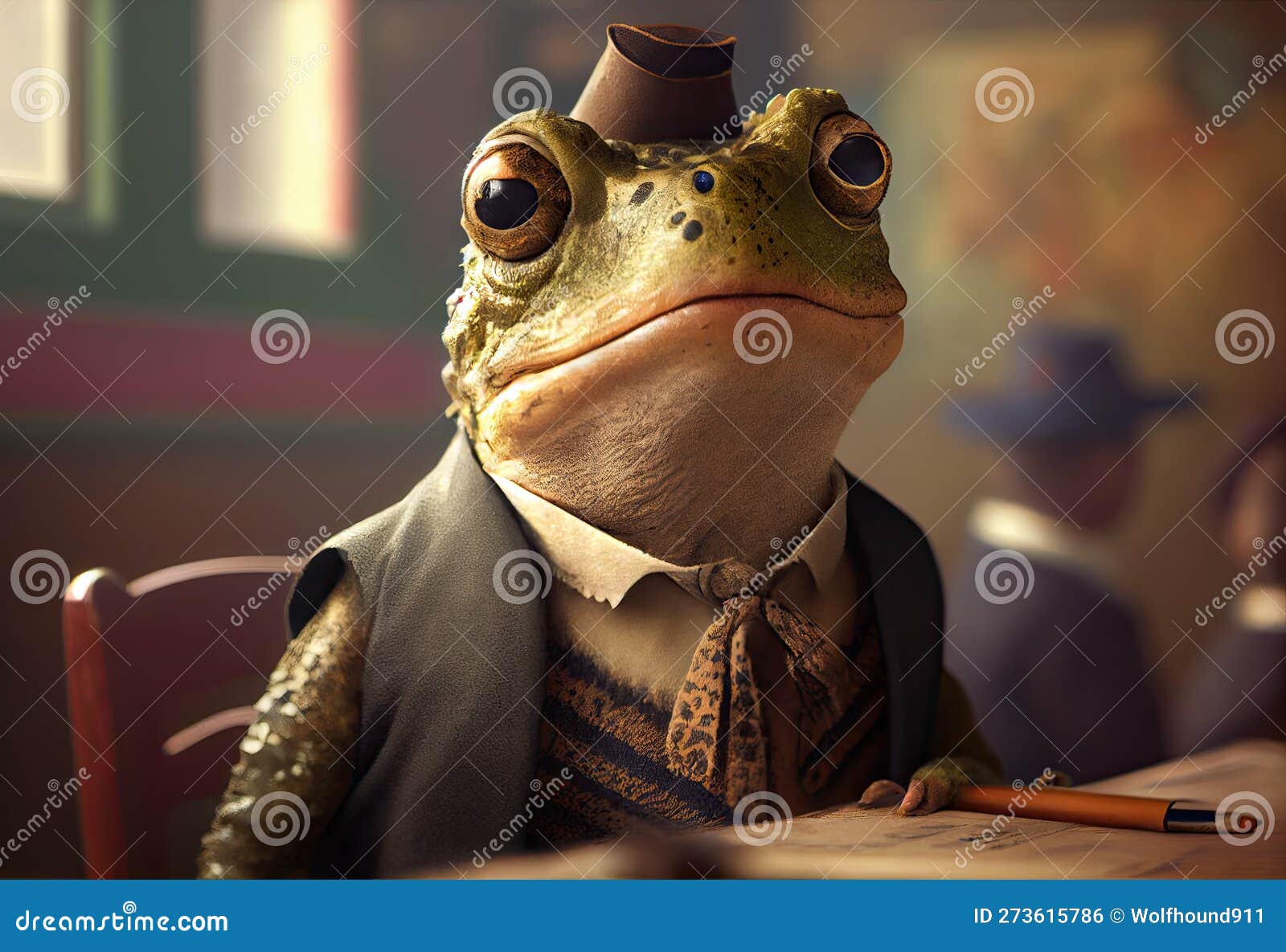 Portrait of an Anthropomorphic Toad Dressed As a Schoolboy in a ...