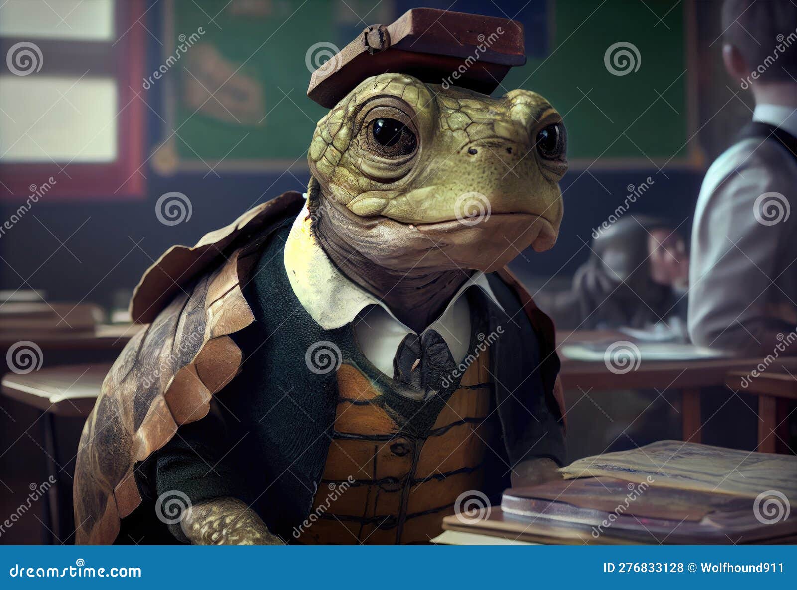 Portrait of an Anthropomorphic Turtle Dressed As a Schoolboy in a ...