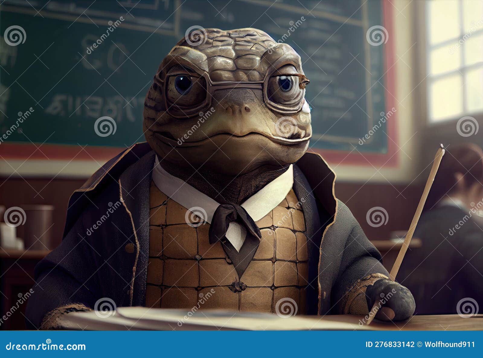 Portrait of an Anthropomorphic Turtle Dressed As a Schoolboy in a ...