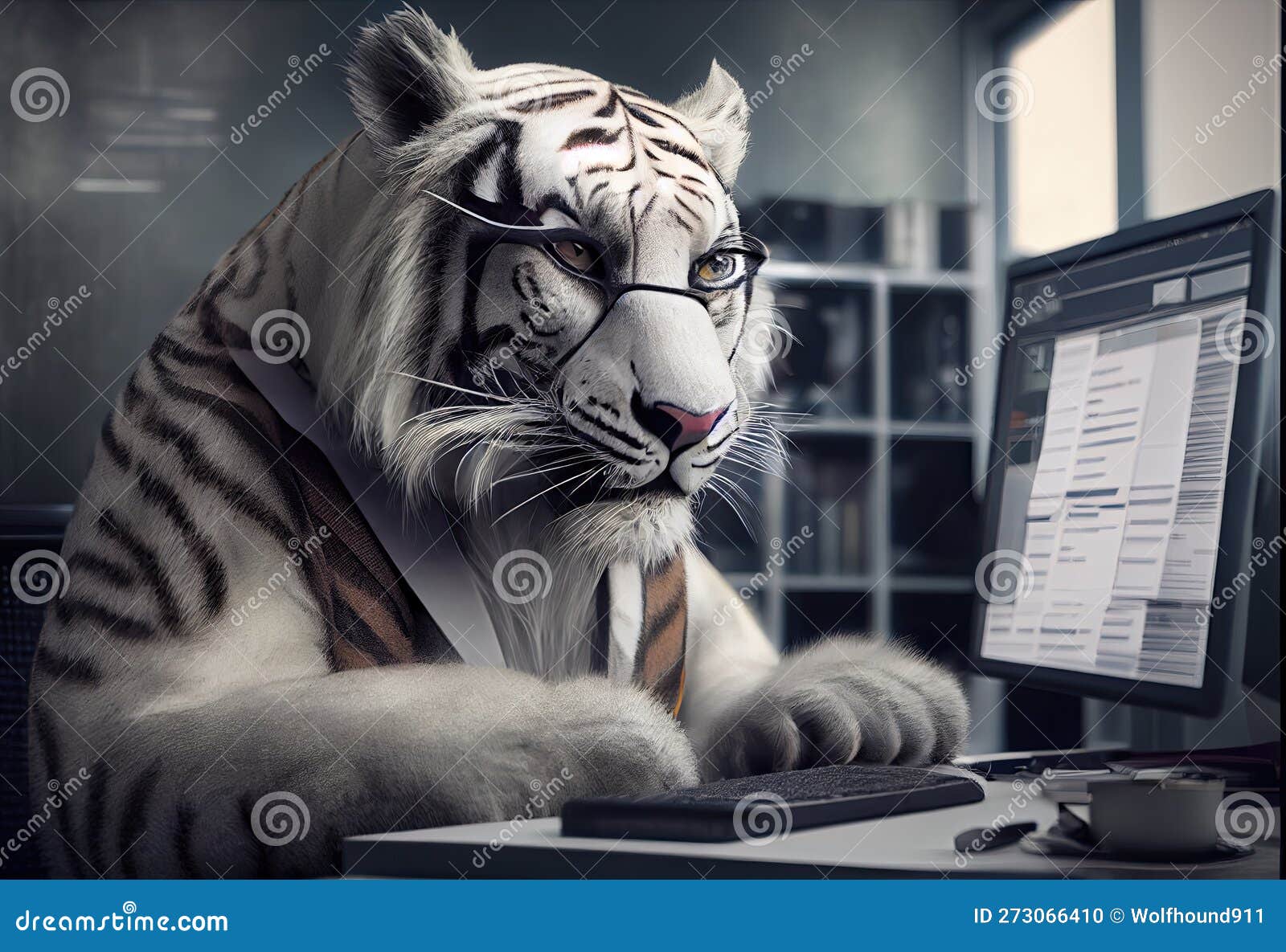 Portrait Of An Anthropomorphic Humanized Gray Cat Royalty-Free Stock ...