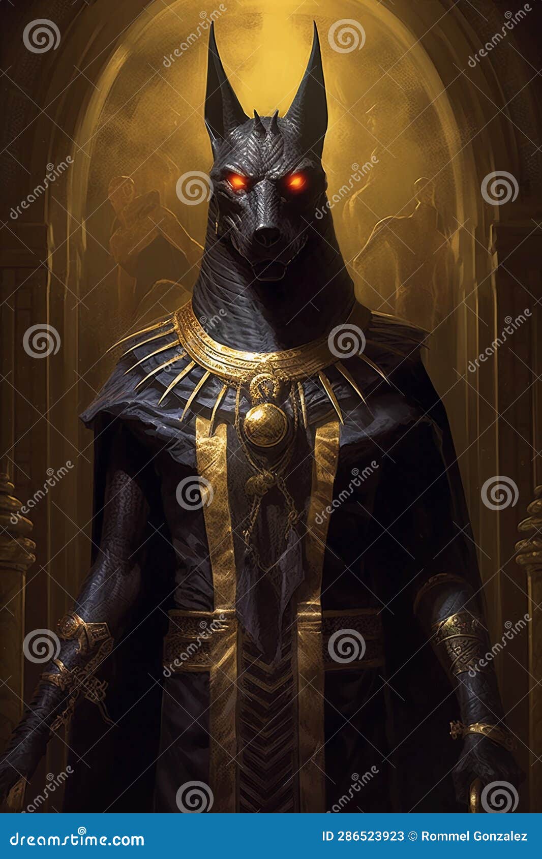 Portrait Of An Anubis, Ancient Egyptian God Of Death. Concept Art Stock ... Portrait Of An Anubis, Ancient Egyptian God Of Death. Concept Art Stock ...