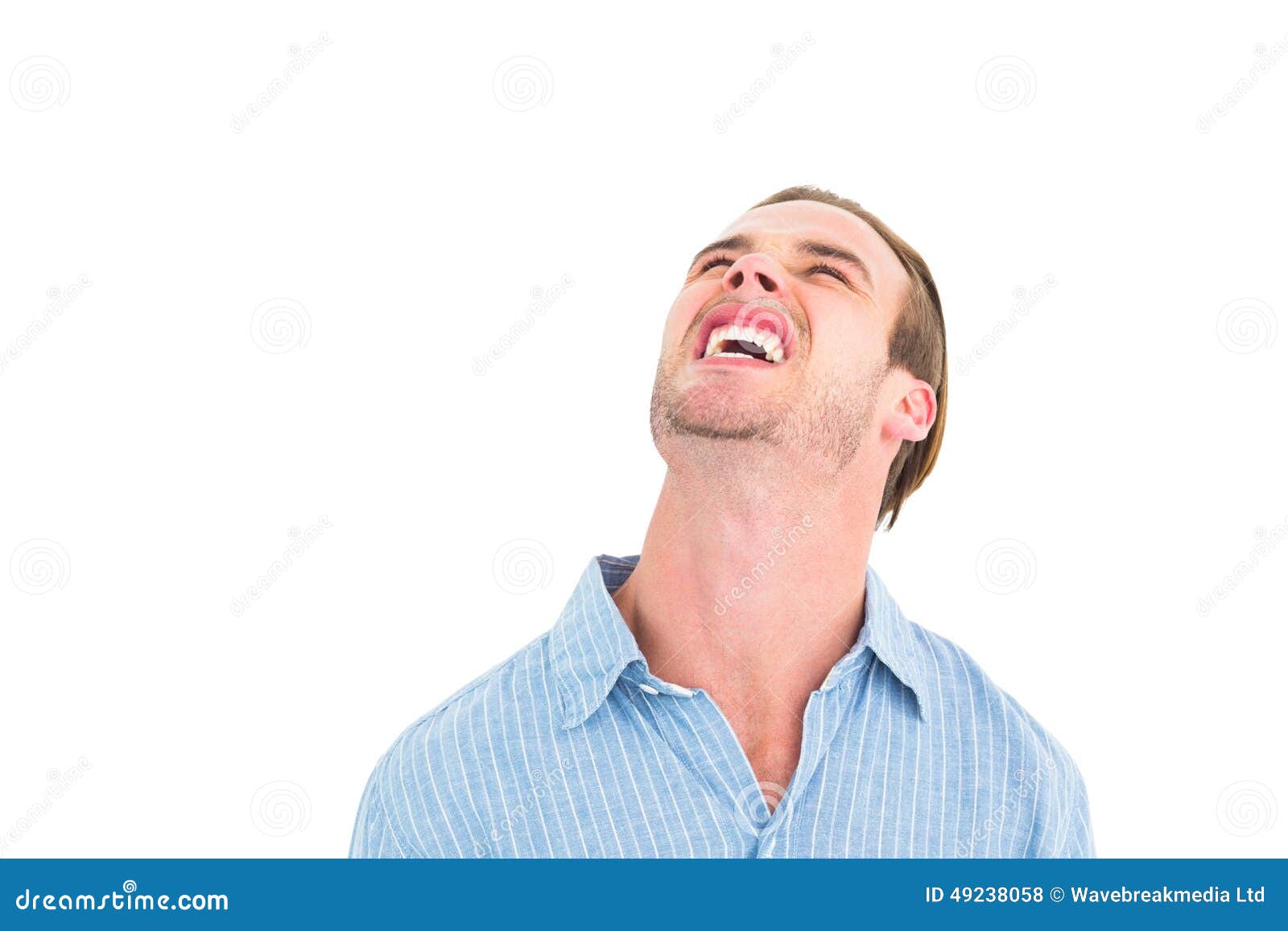 Portrait of Anxious Man in Shirt Stock Photo - Image of portrait ...