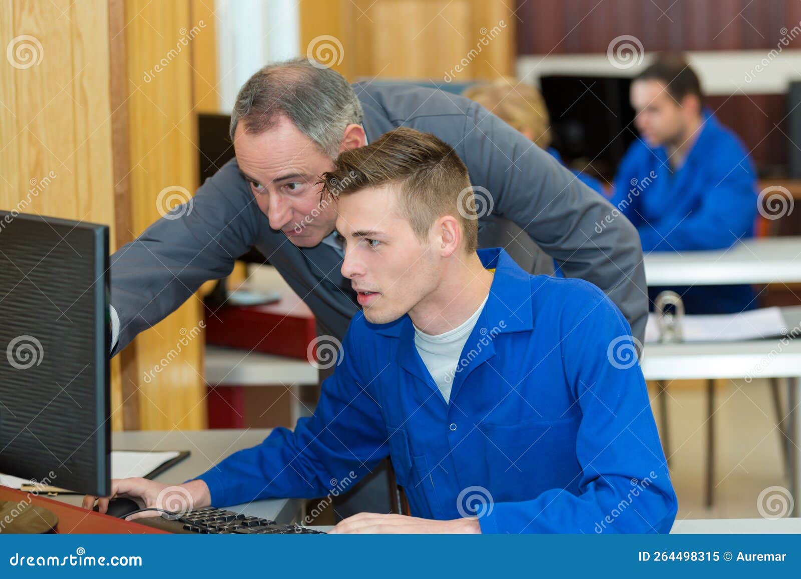Portrait Apprentice during Computer Leasson Stock Image - Image of ...