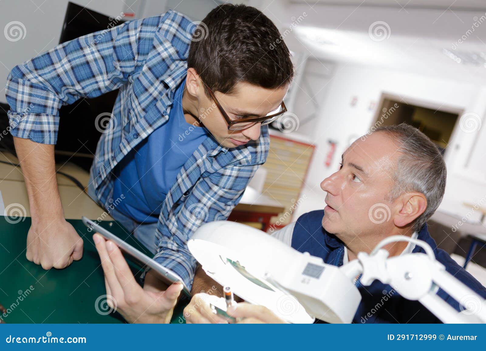 Portrait Apprentice in Craft Class Stock Image - Image of instructor ...