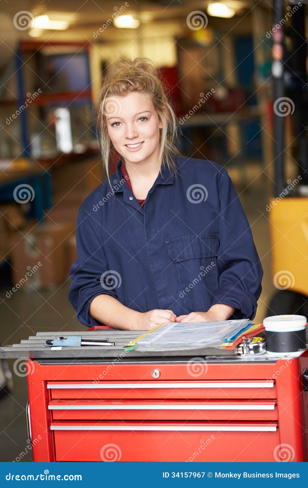 Portrait of Apprentice Engineer in Factory Stock Image - Image of ...