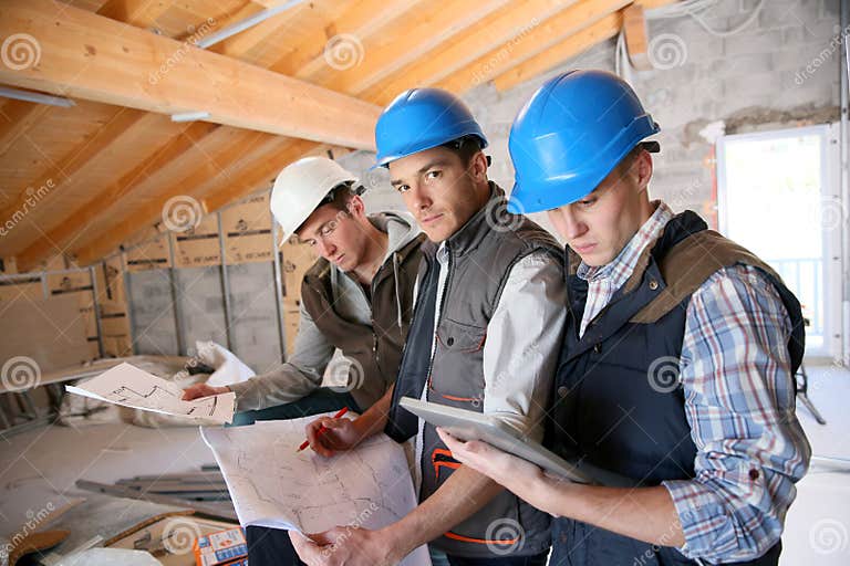 Portrait of Apprentices in Construction Training Stock Photo - Image of ...