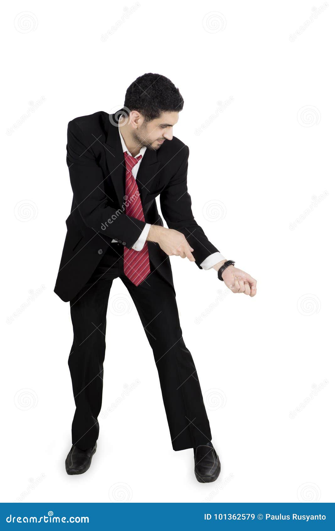 Arabian Manager Pulling Something on Studio Stock Image - Image of ...