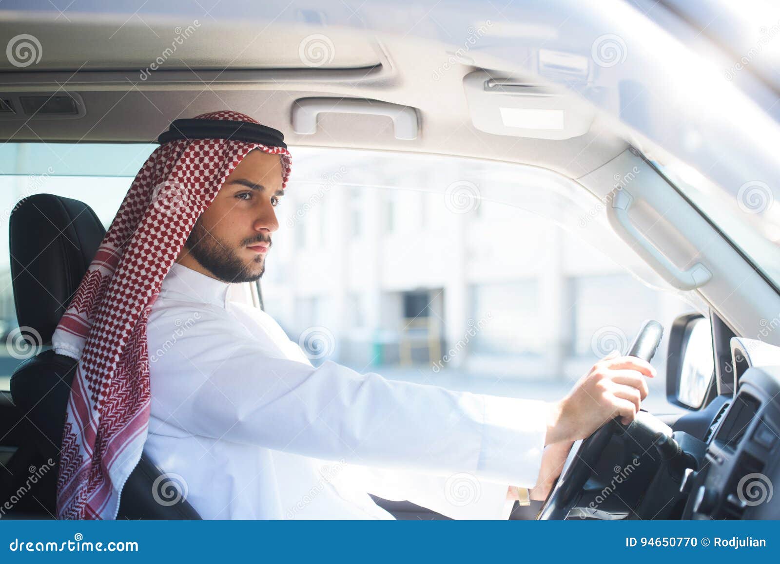 Portrait of an Arabian Man Driving a Car Stock Photo - Image of driver ...