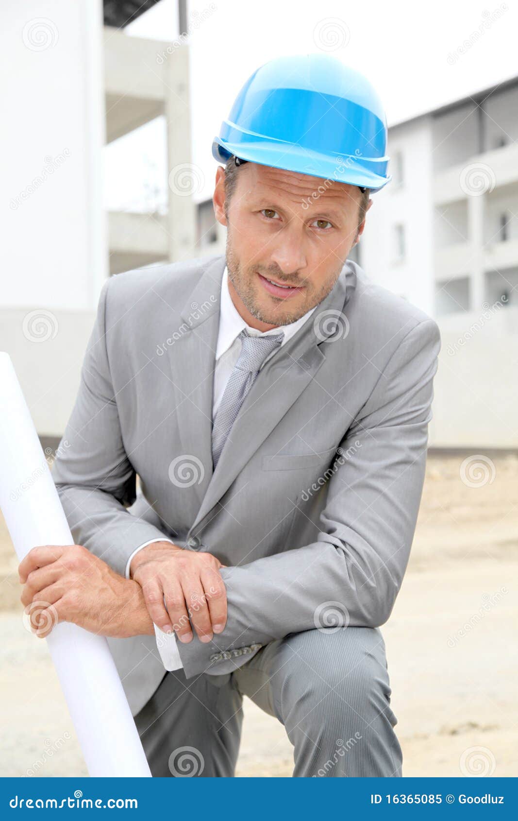 Portrait of Architect on Construction Site Stock Image - Image of site ...