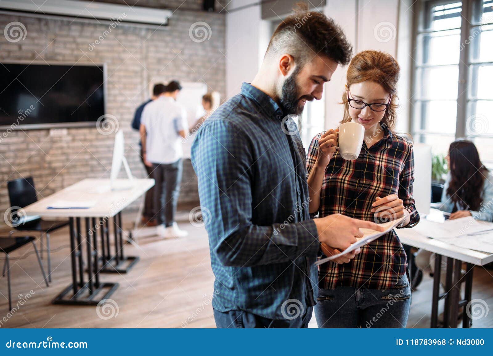 Portrait of Architects Having Discussion in Office Stock Photo - Image ...