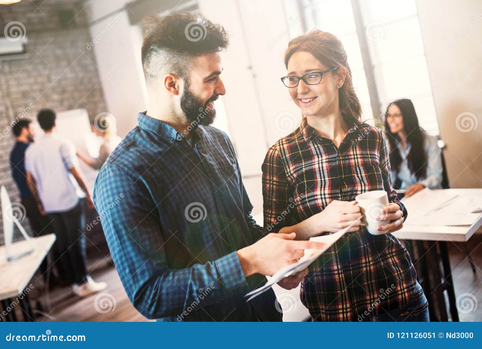 Portrait of Architects Having Discussion in Office Stock Image - Image ...
