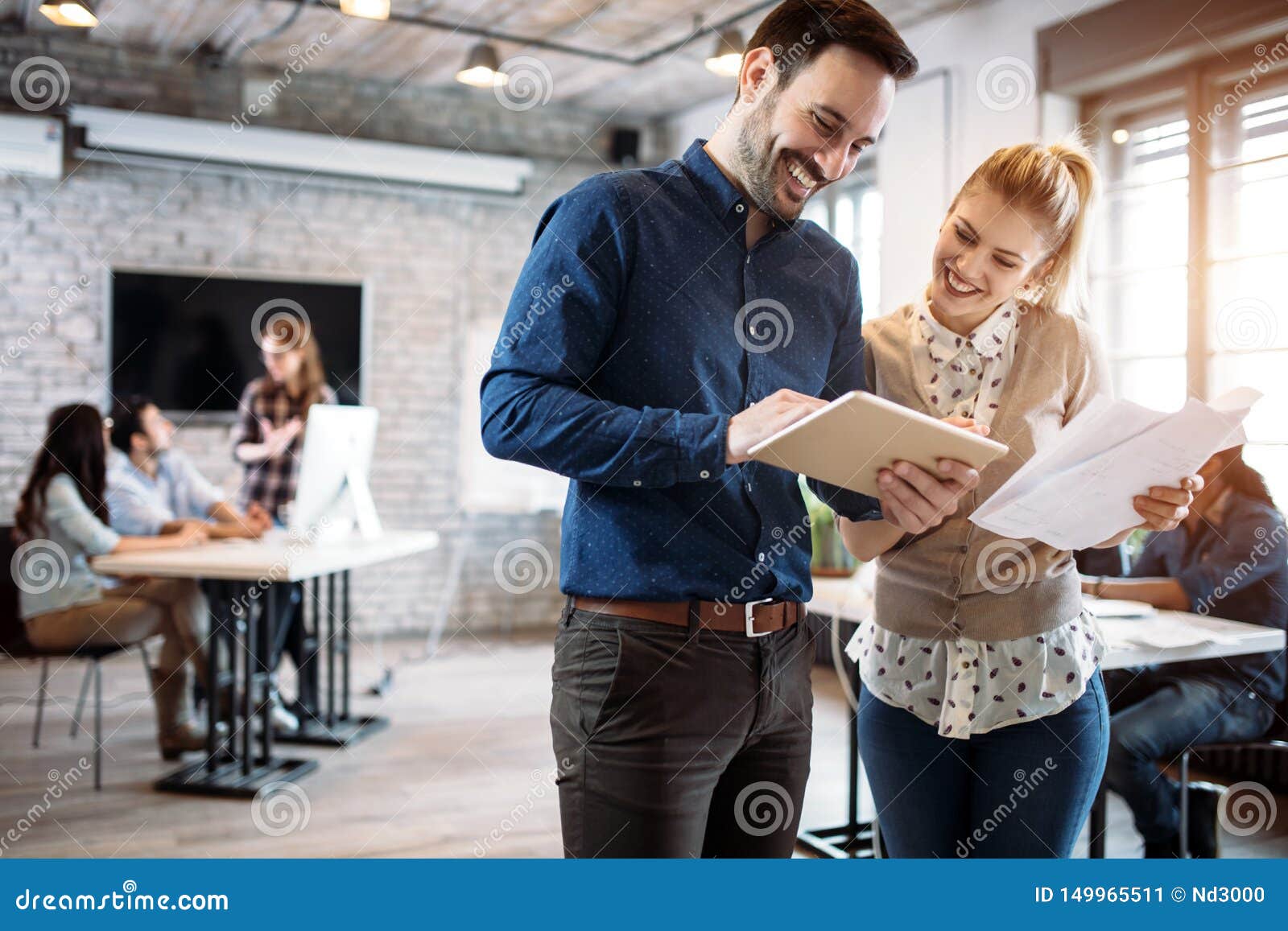 Portrait of Architects Having Discussion in Office Stock Image - Image ...
