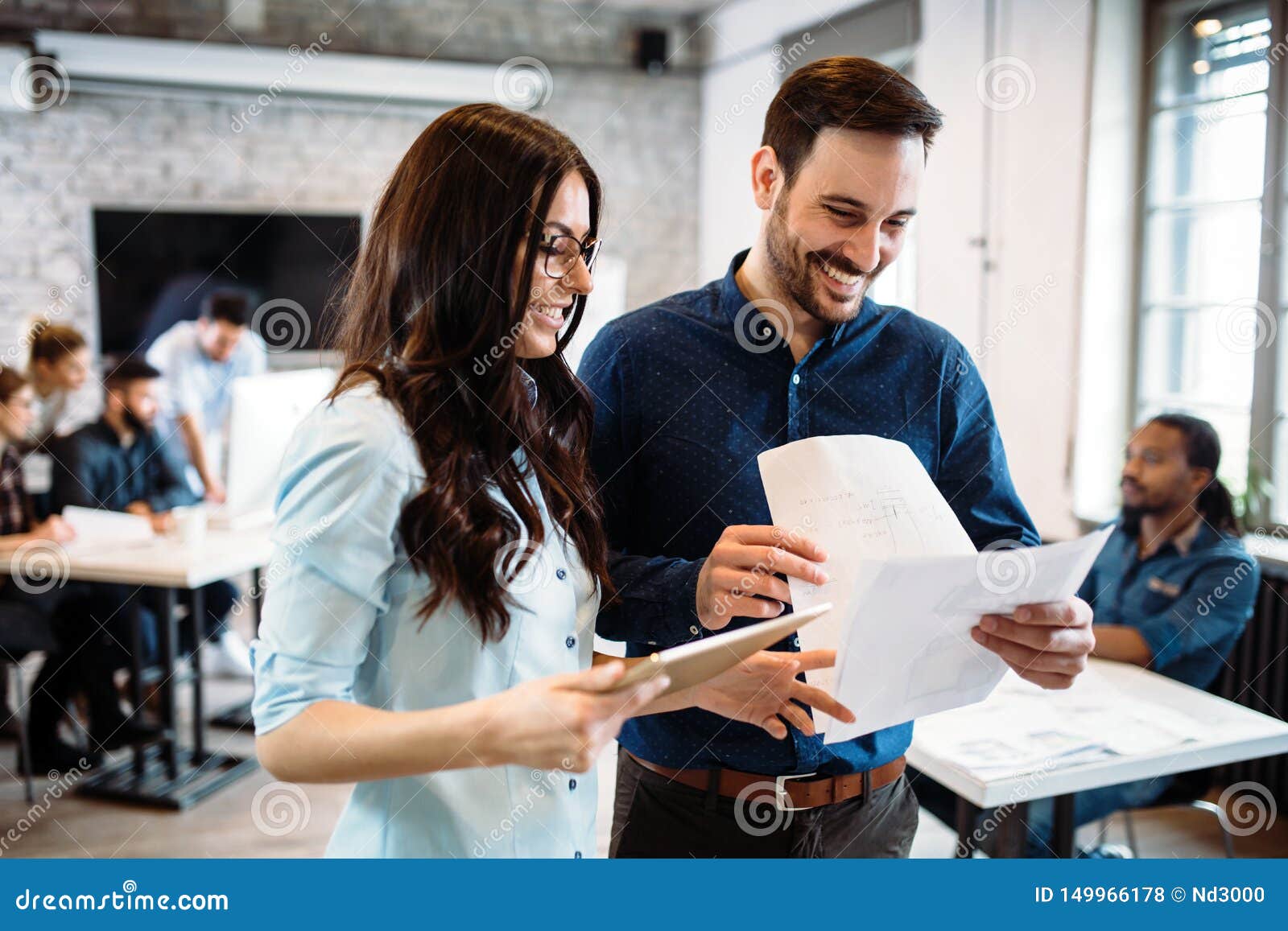 Portrait of Architects Having Discussion in Office Stock Photo - Image ...