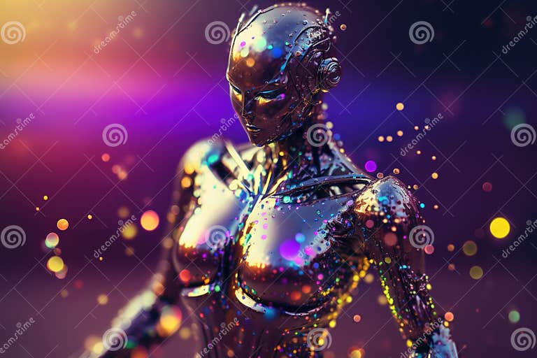 Portrait of Artificial Intelligence Avatar. Iridescent Synthetic ... Portrait of Artificial Intelligence Avatar. Iridescent Synthetic ...