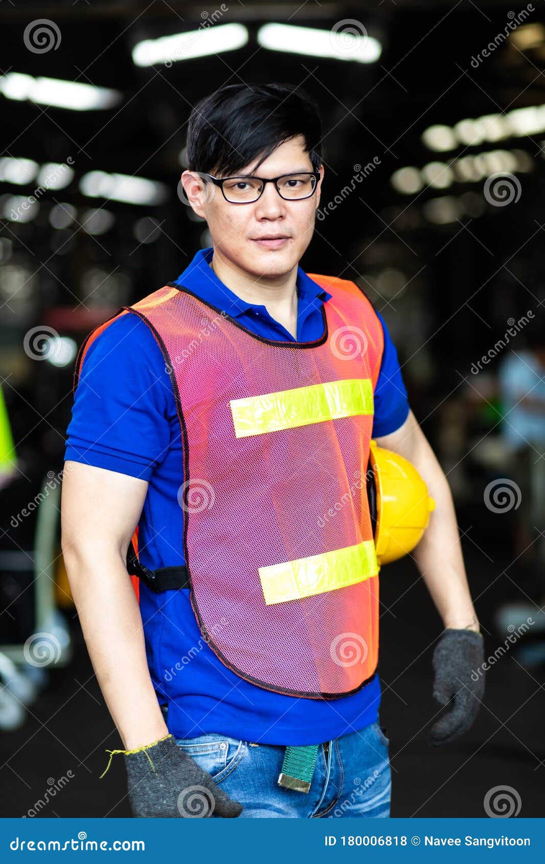 Portrait Asian Engineering Man in an Industrial Manufacturing Facility ...