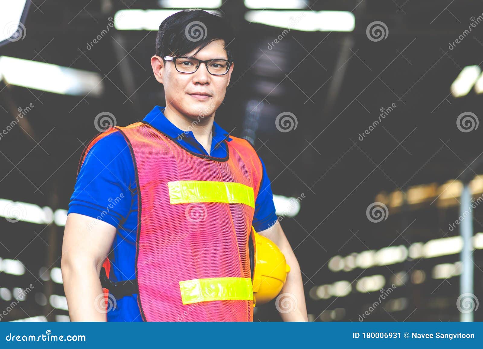Portrait Asian Engineering Man in an Industrial Manufacturing Facility ...