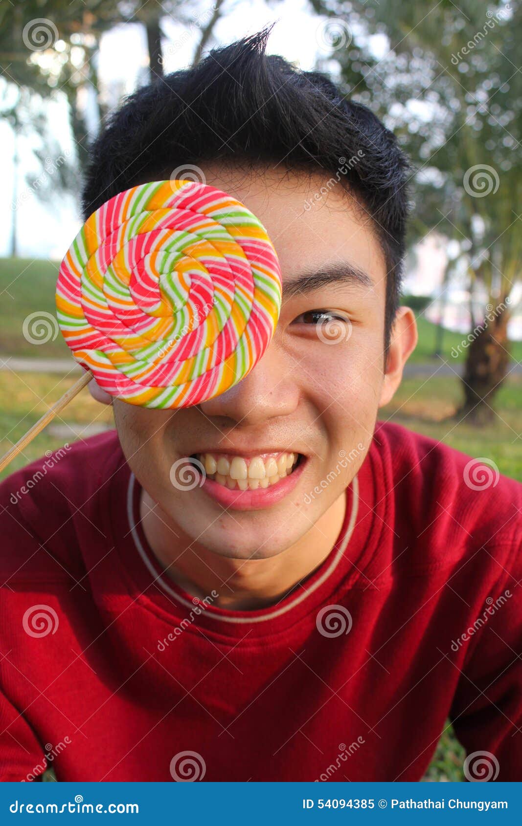 Portrait of Asian Guy with Lollipop Stock Image - Image of happy ...