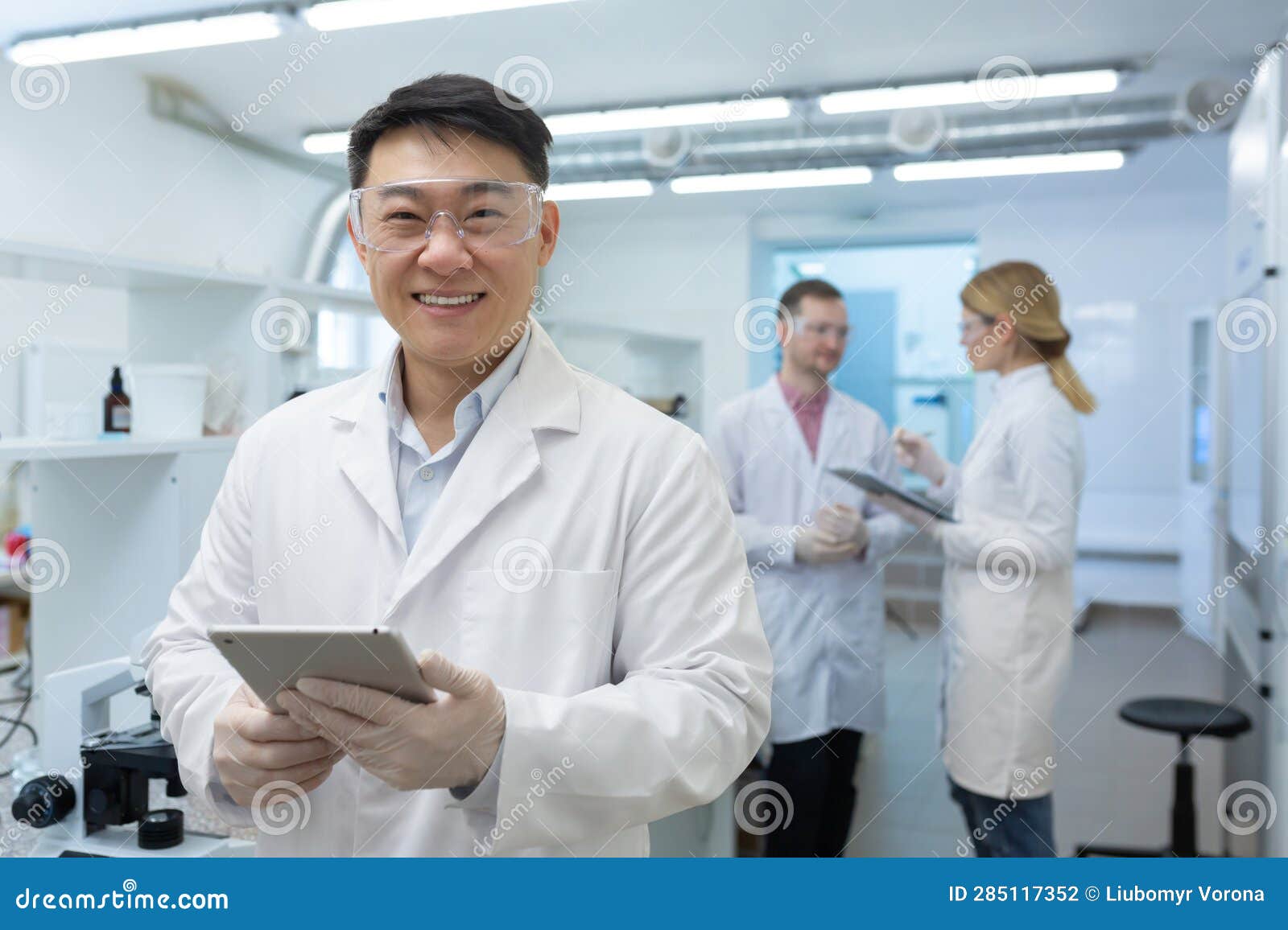Portrait of an Asian Laboratory Technician Scientist Inside a ...
