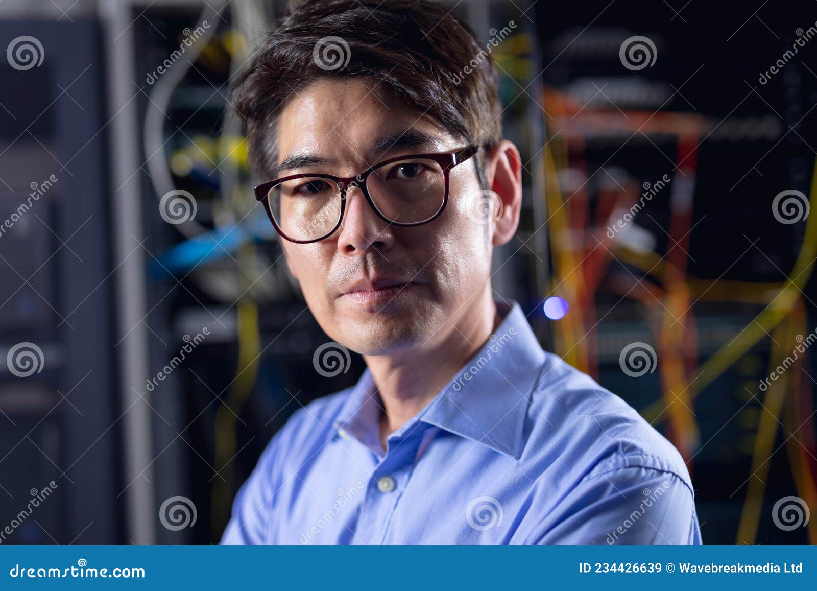 Portrait of Asian Male Engineer in Computer Server Room Stock Image ...