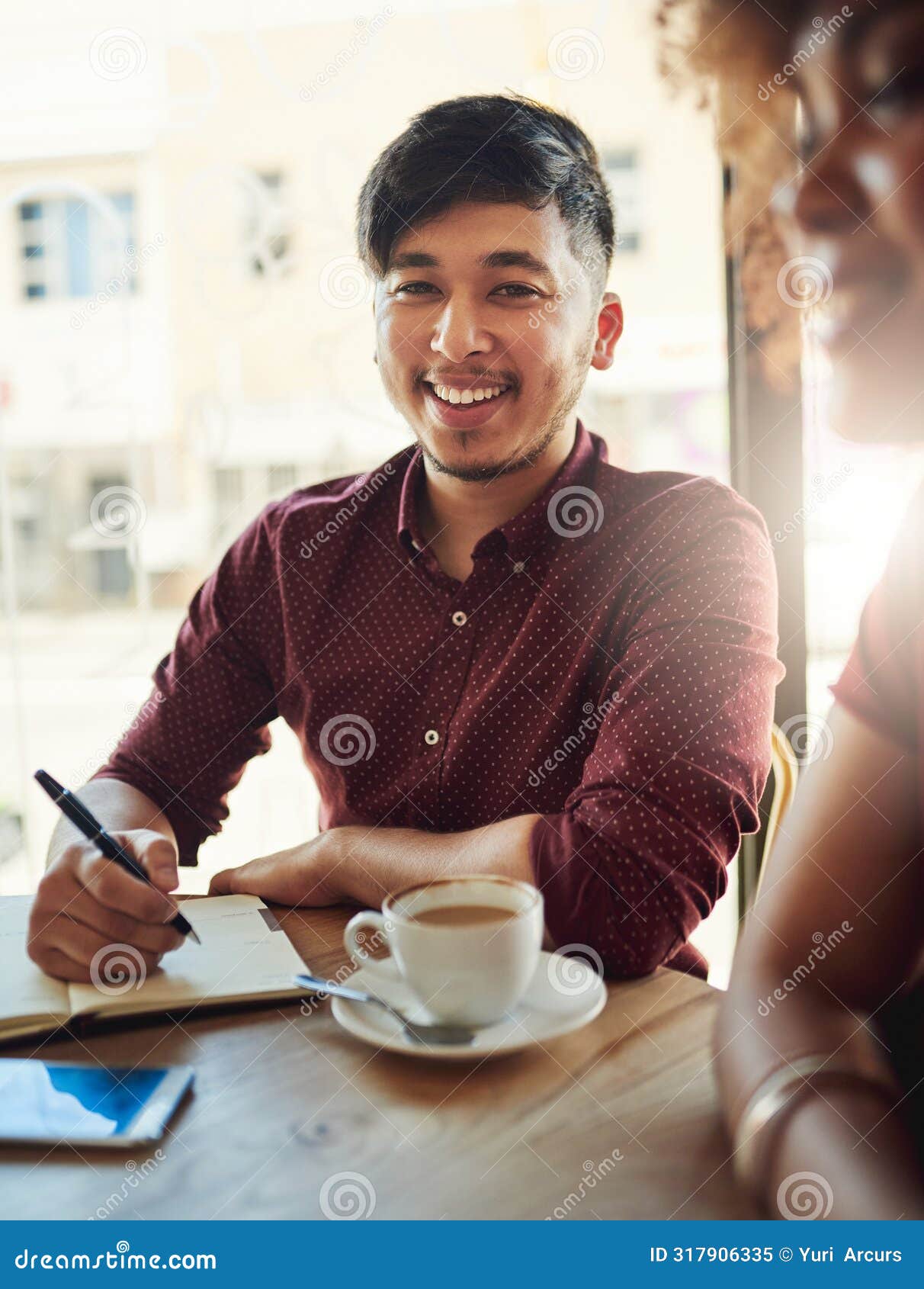 Portrait, Asian Man and Happy As University Student with Notebook on ...