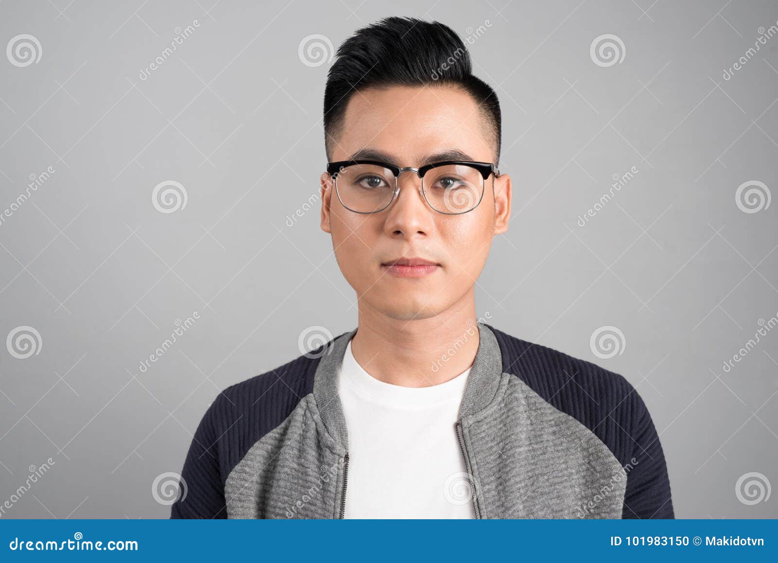 A Portrait of Asian Man with Serious Emotion Face Stock Photo - Image ...