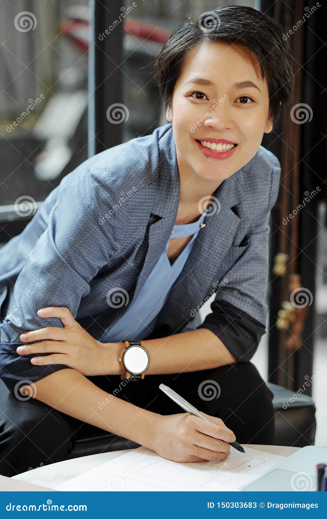 Asian Manager Working with Documents Stock Image - Image of people ...