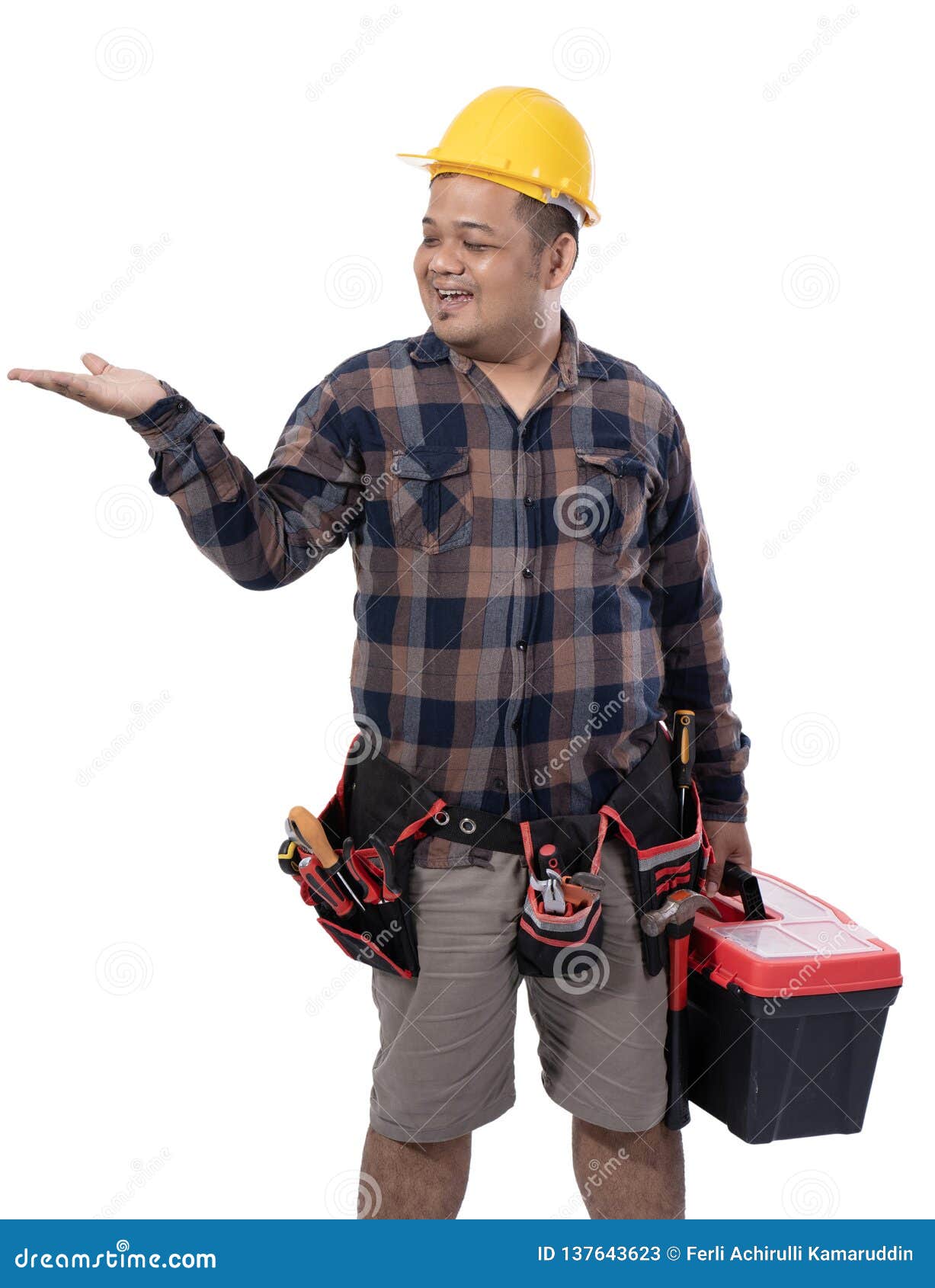 Portrait of Asian Mechanic Pose Serves Something with His Hands Stock ...