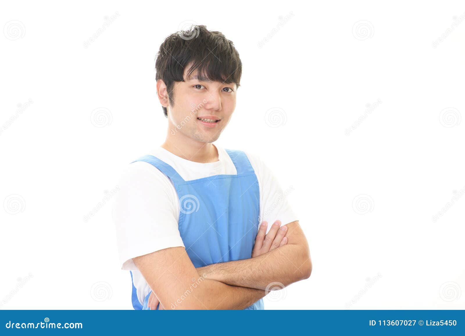 Smiling Asian waiter stock image. Image of cafe, hospitality - 113607027