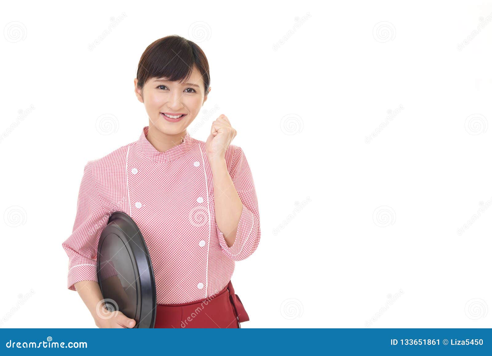 A smiling waitress stock image. Image of excitement - 133651861