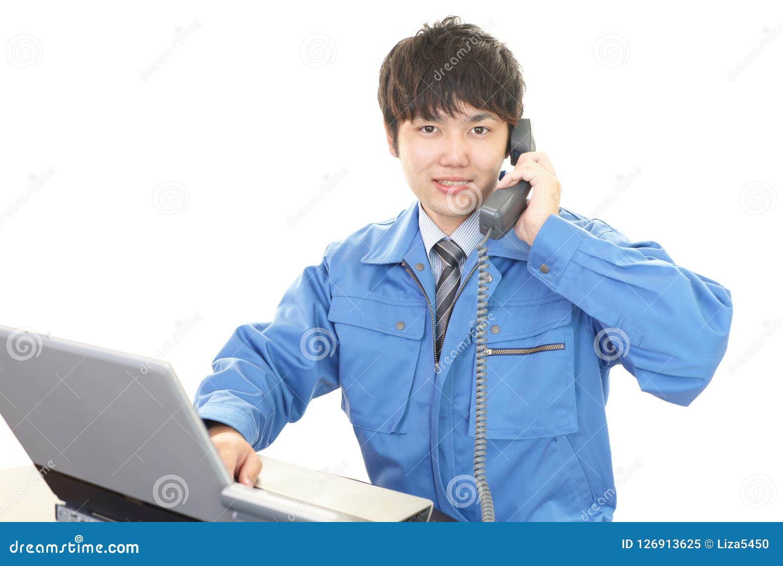 Smiling Asian worker stock image. Image of liveliness - 126913625