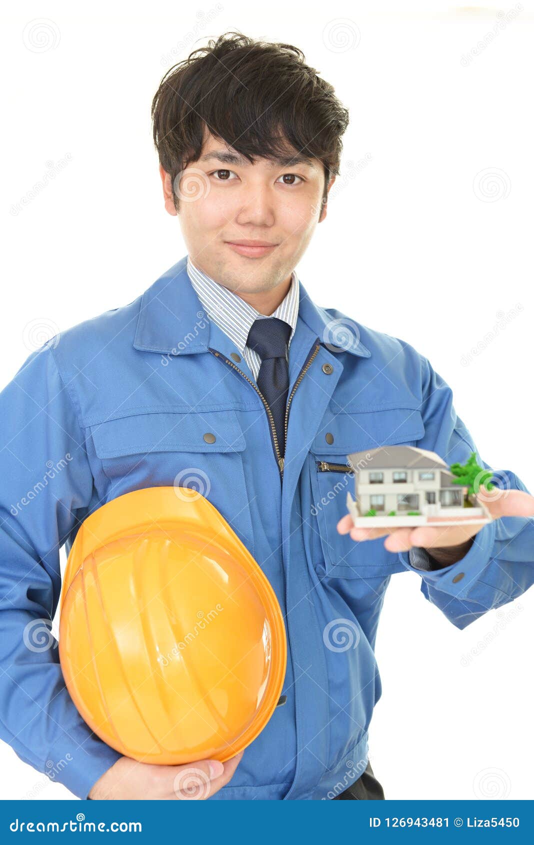 Smiling Asian worker stock image. Image of housing, healthy - 126943481