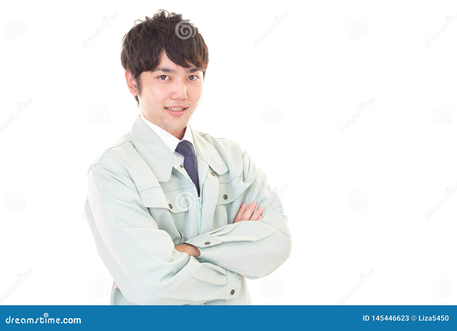 Smiling Asian worker stock image. Image of asian, model - 145446623
