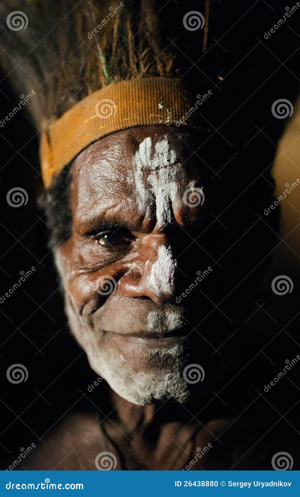 The Portrait Asmat Warrior With A Traditional Painting And Coloring On ...