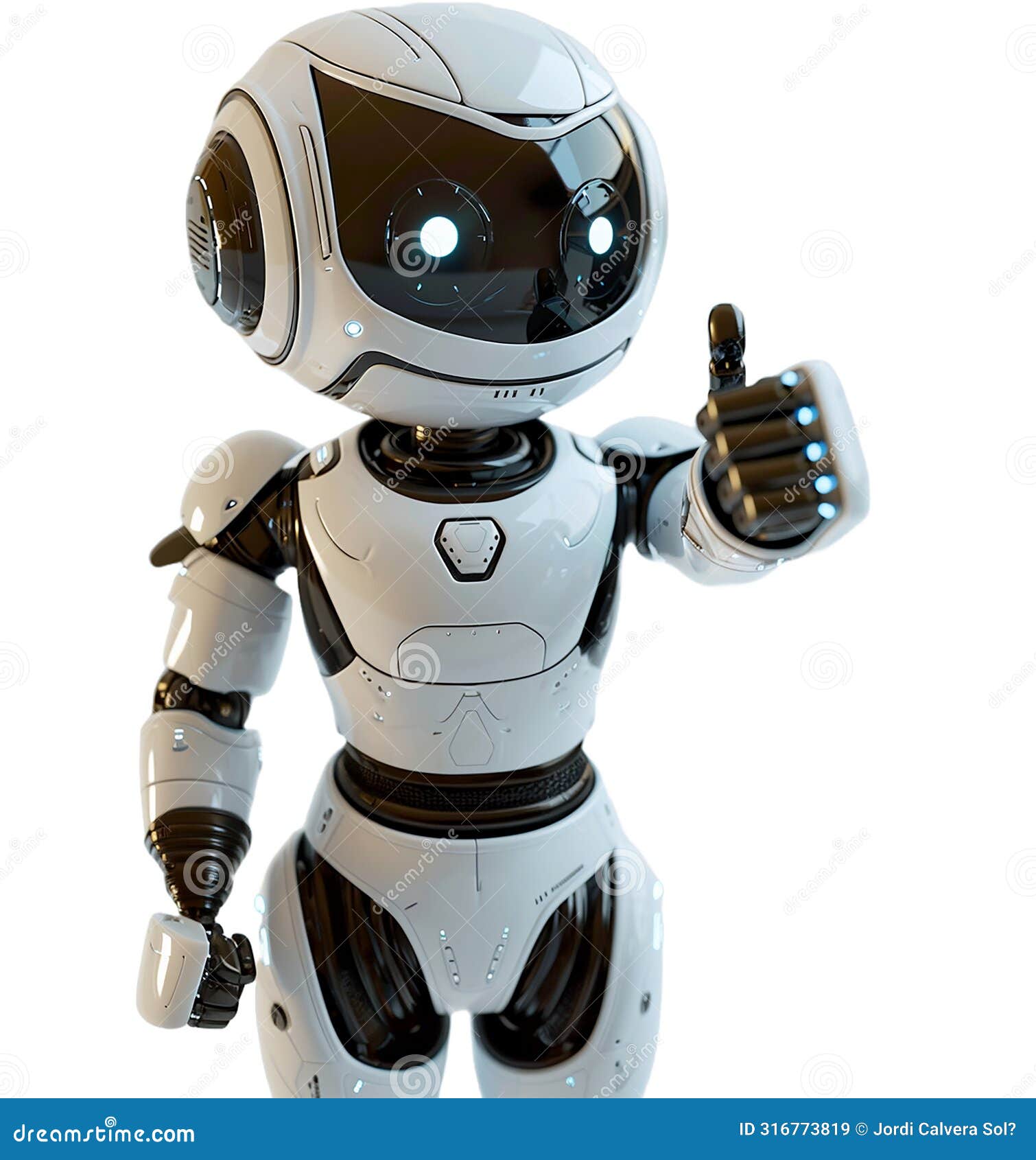 Portrait of an Assistant Robot Making Ok Gesture with Finger on ...