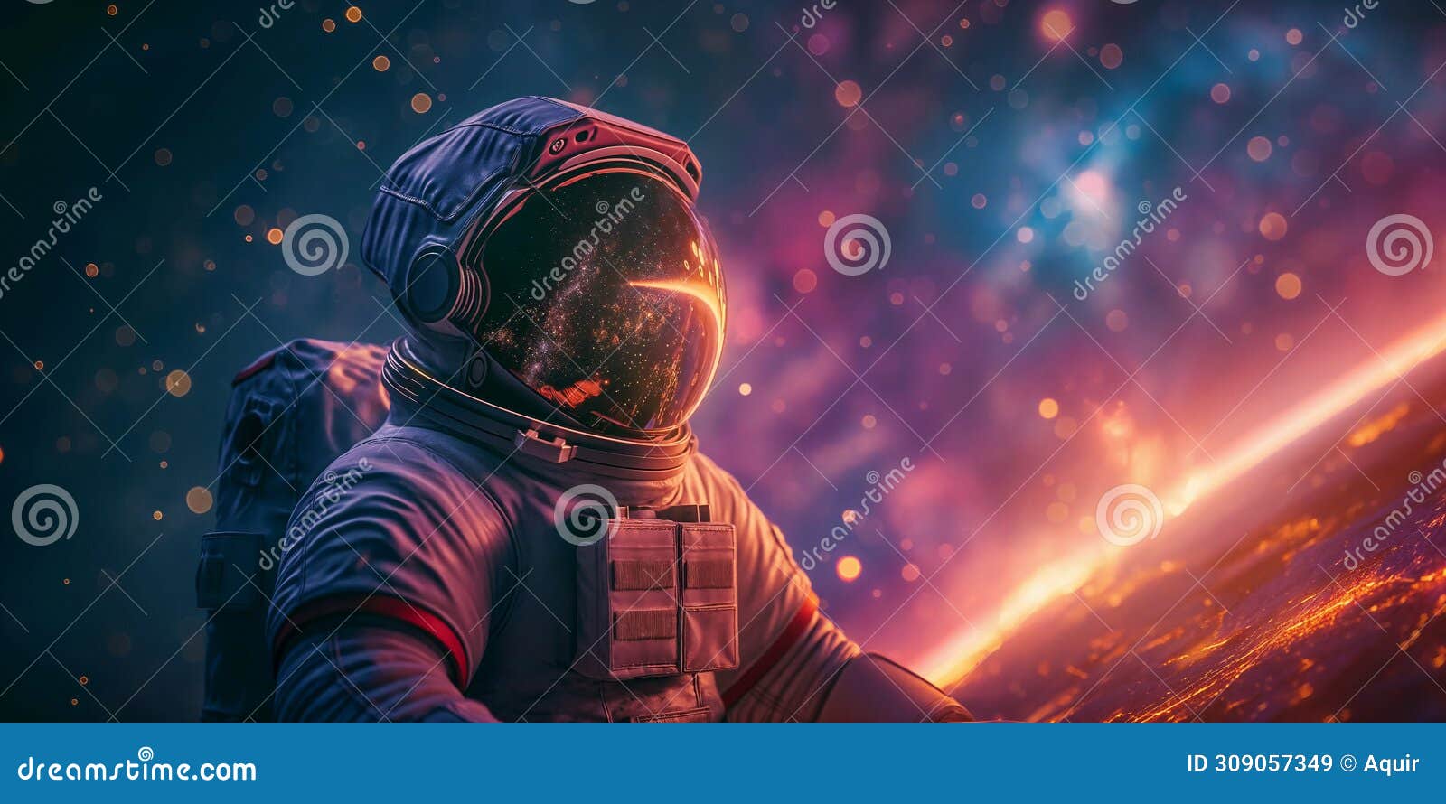 Portrait of an Astronaut. Mars Colonization or Settlement Concept ...