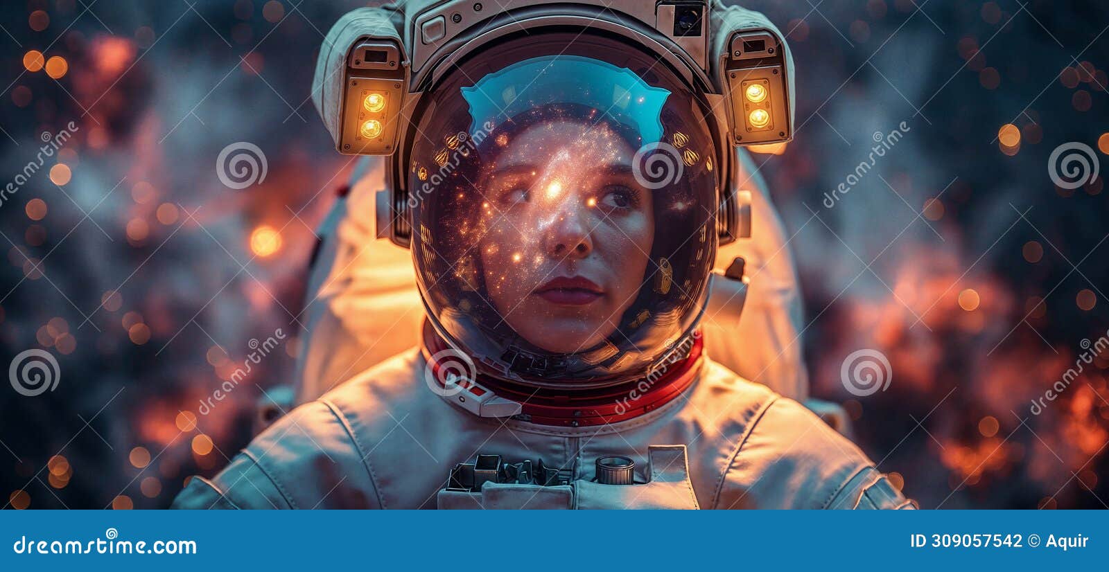 Portrait of an Astronaut. Mars Colonization or Settlement Concept ...